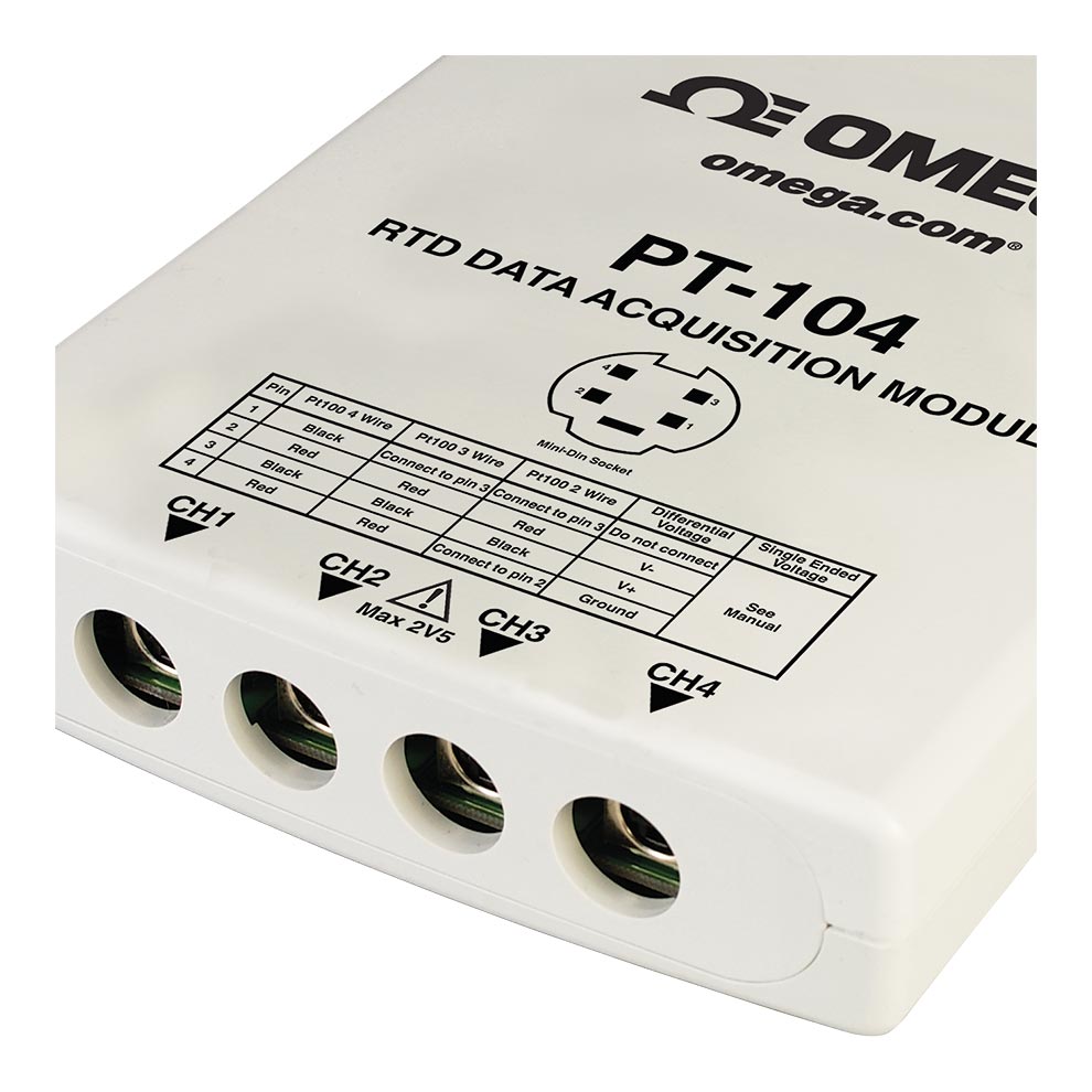 4-Channel RTD Input DAQ Module with USB or Ethernet Interface ...